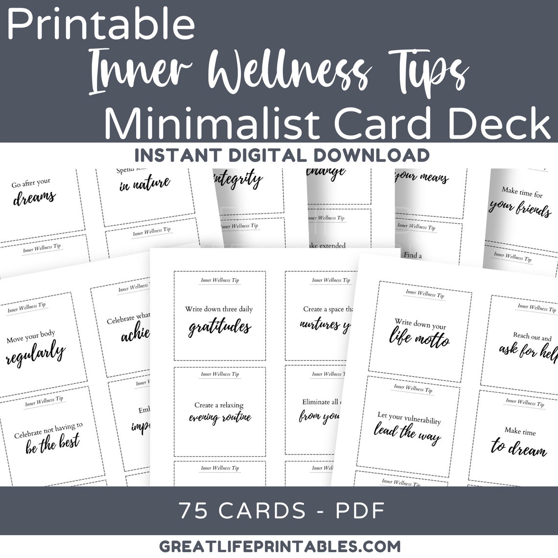 Inner Wellness Tips Printable Affirmations Affirmation Deck - Etsy