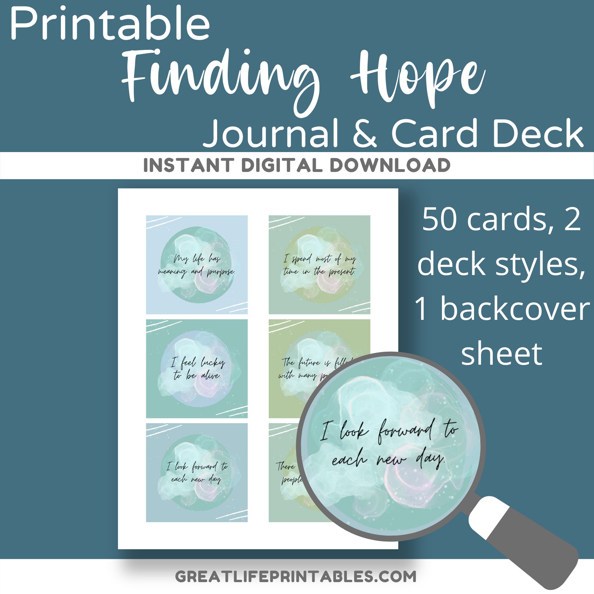 Finding Hope Bundle, Journal Prompts, Affirmation Cards, Self Care ...