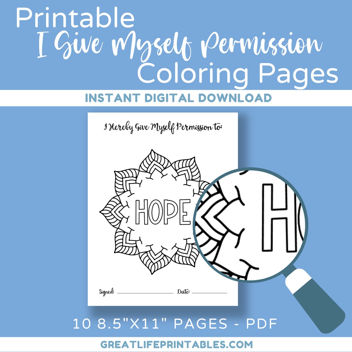 Printable Permission Slip Coloring Pages Vol 2, Gift for Moms, Adult ...