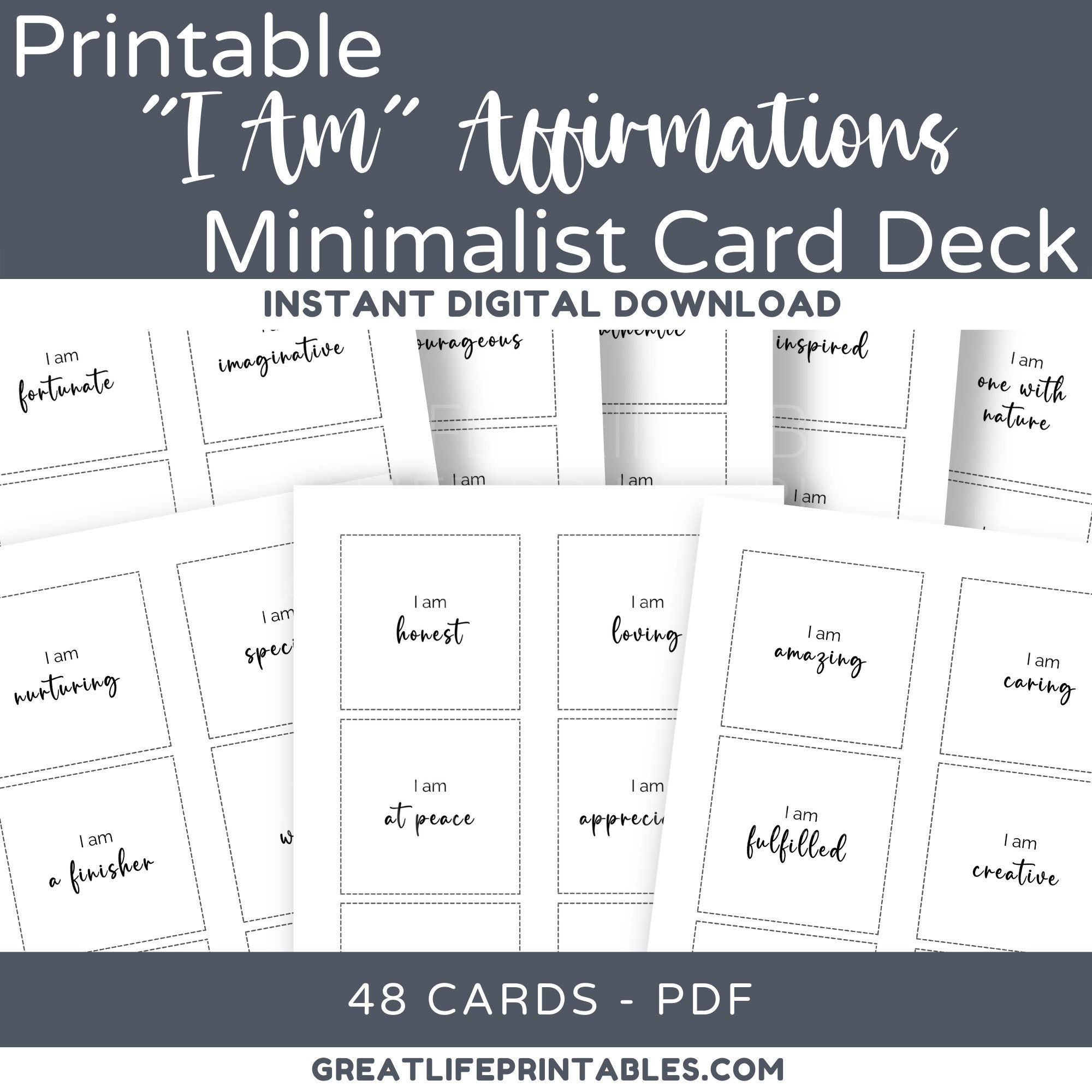 I Am Affirmations, Printable Affirmations, Affirmation Deck, Oracle ...