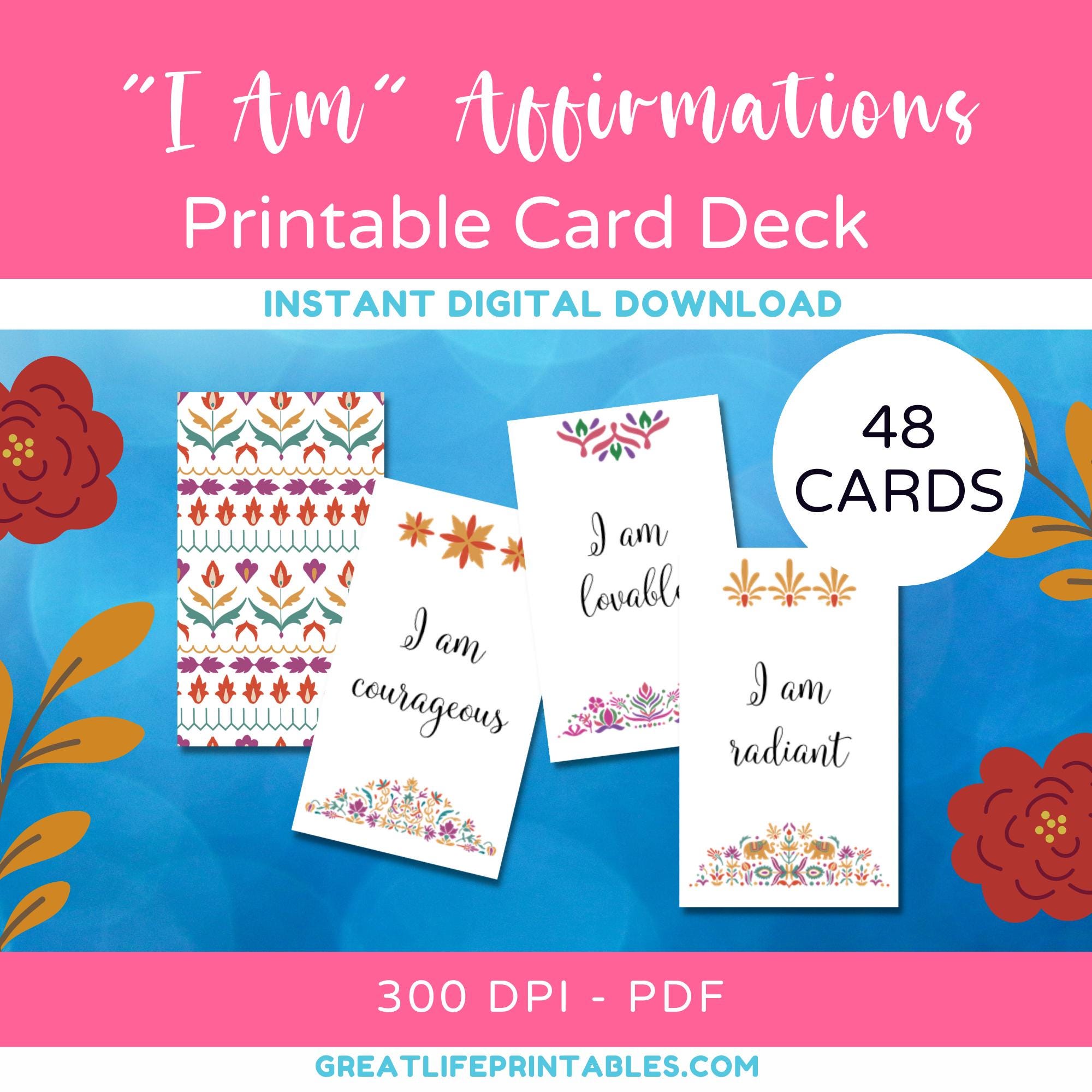I Am Affirmations, Printable Affirmations, Affirmation Deck, Oracle ...