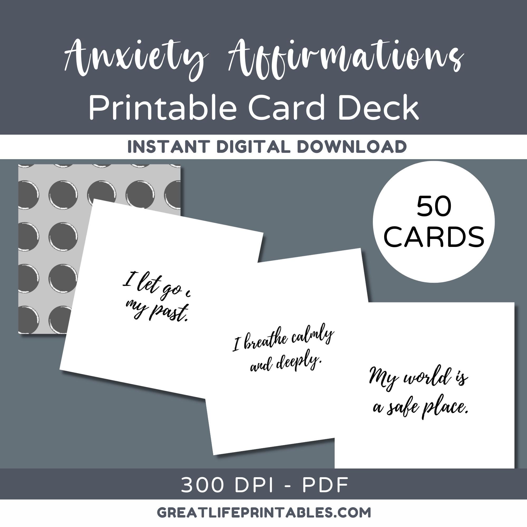 Anxiety Relief, Anxiety Cards, Anxiety Printables, Printable ...