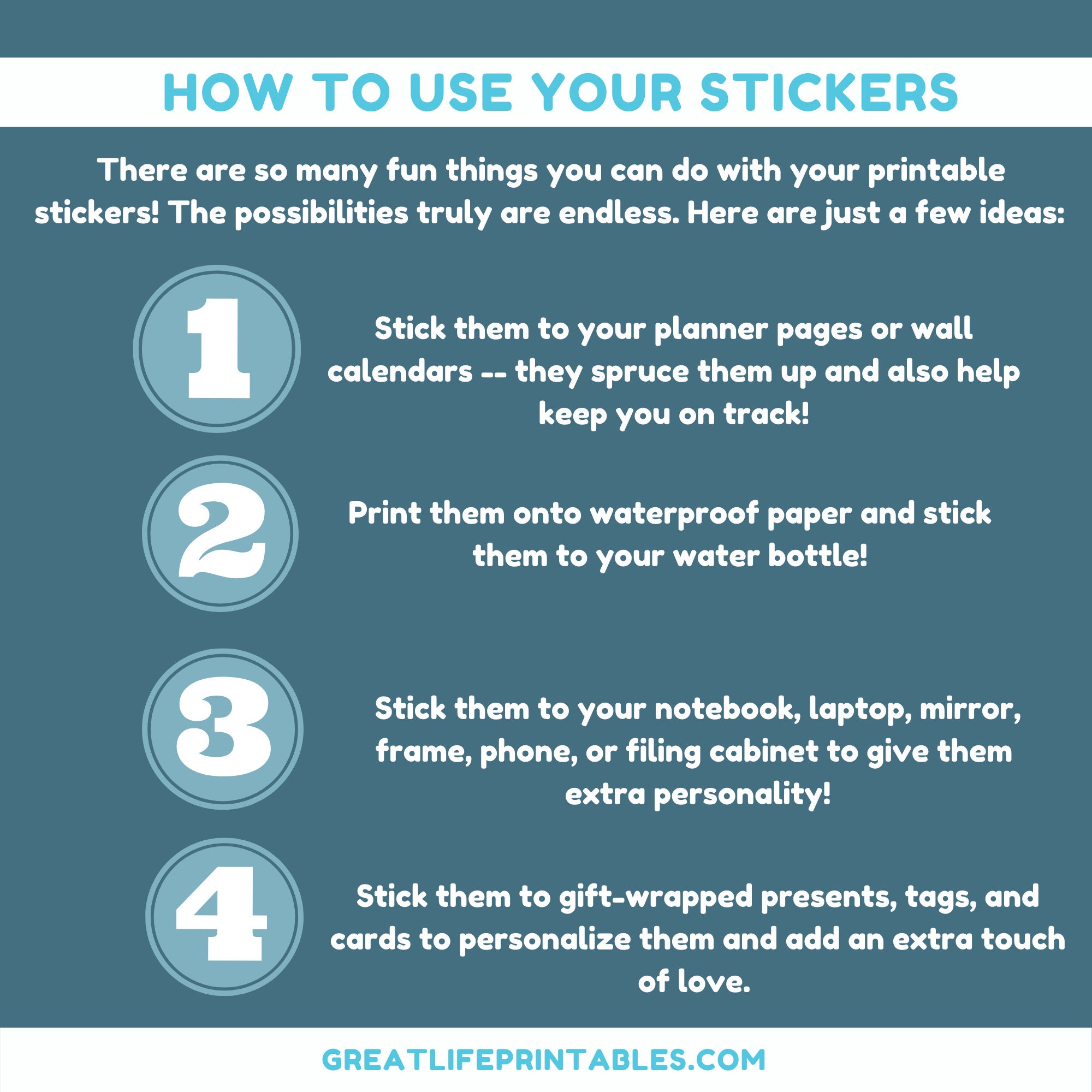 Printable Self-care Stickers, Digital Stickers for Planner ...