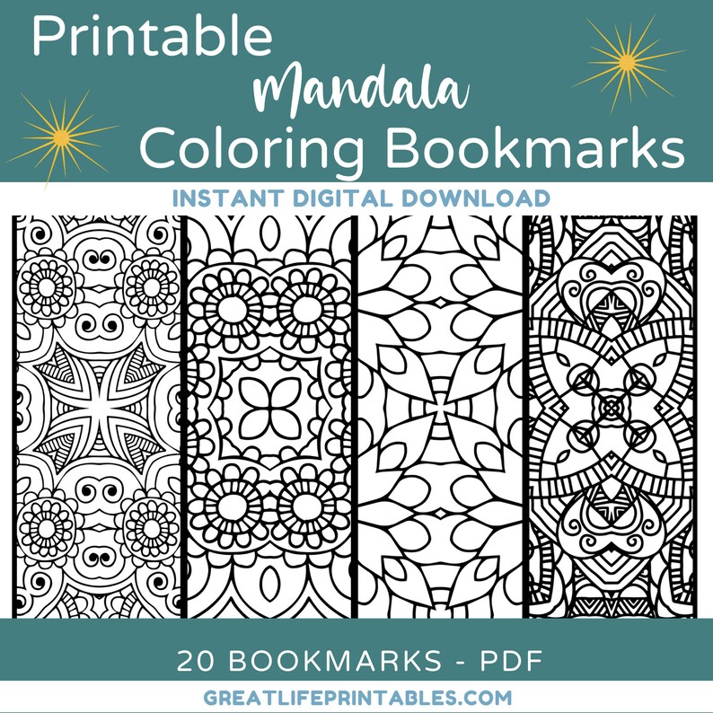 Coloring Bookmarks, Printable Bookmarks, Mandala Coloring, Bookmark Set ...