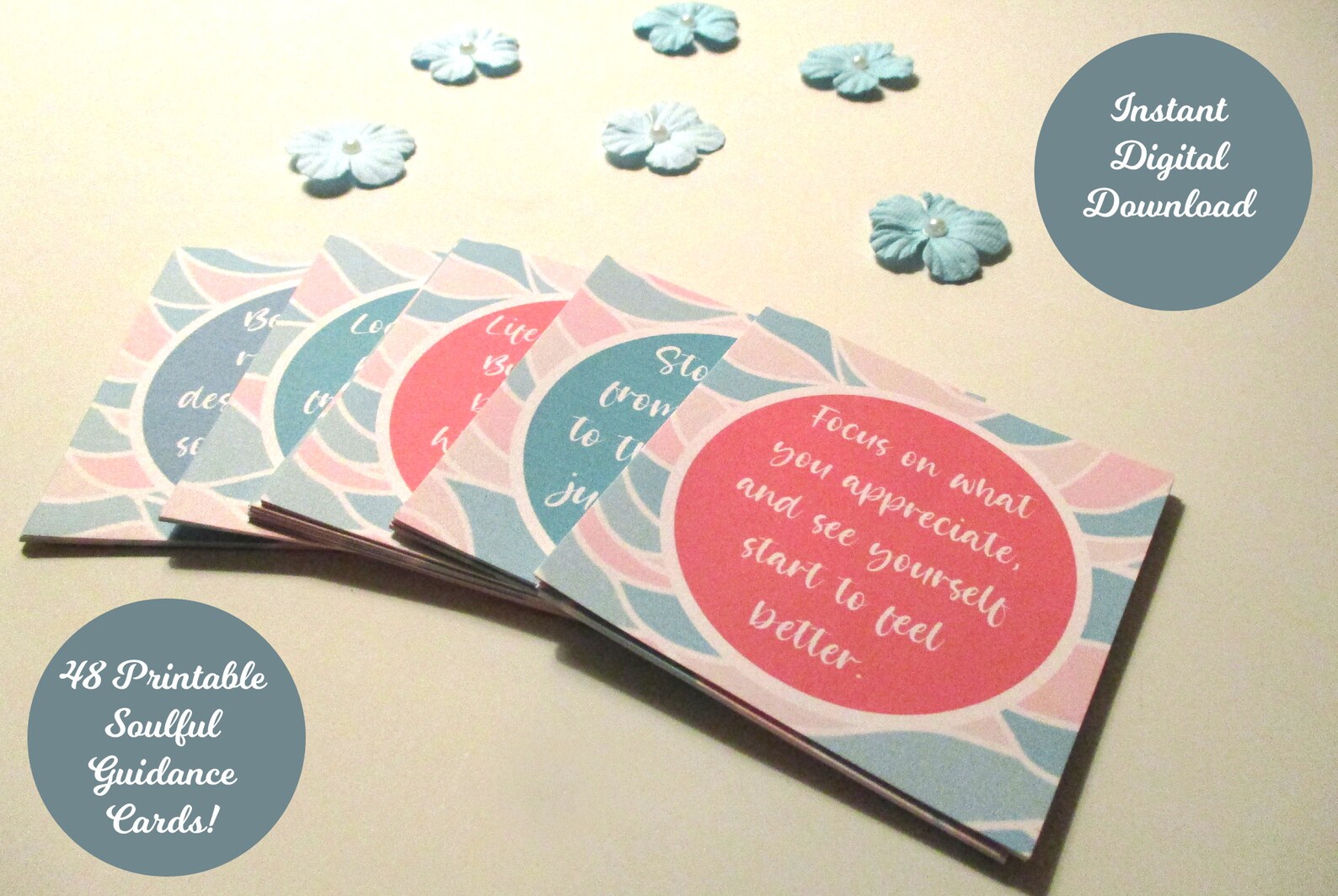 Printable Soulful Guidance Card Deck, Guidance Oracle Cards ...