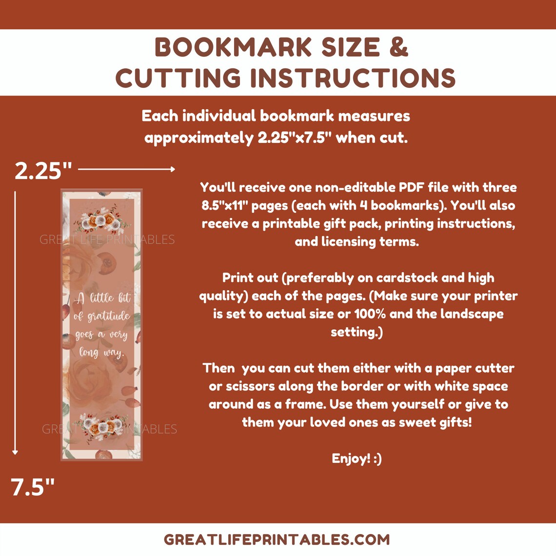 Printable Bookmarks, Autumn Bookmark, Bookmark Set, Thanksgiving ...