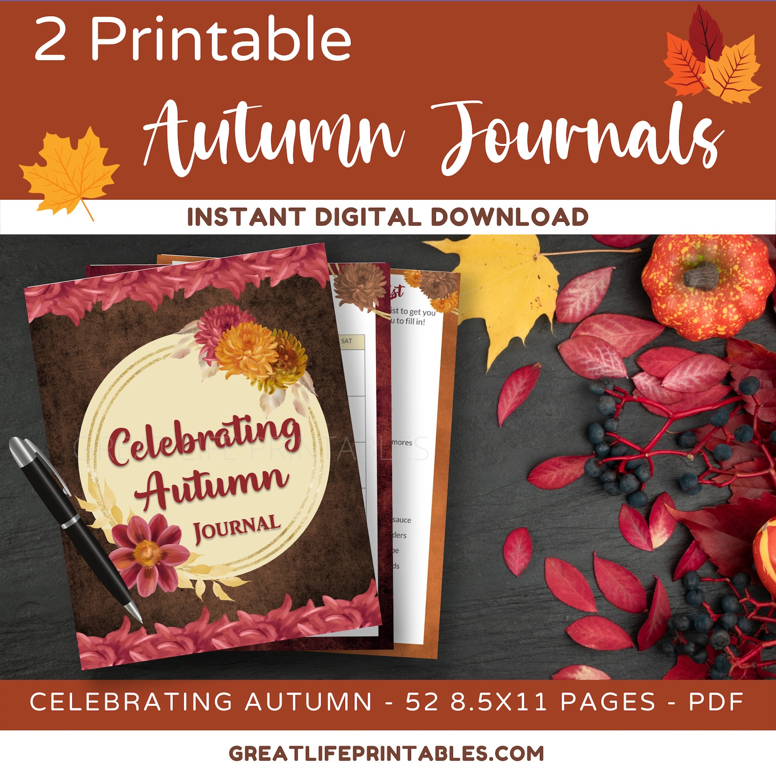 Fall Journal Printable, Autumn Journal, Writing Prompt Journal ...