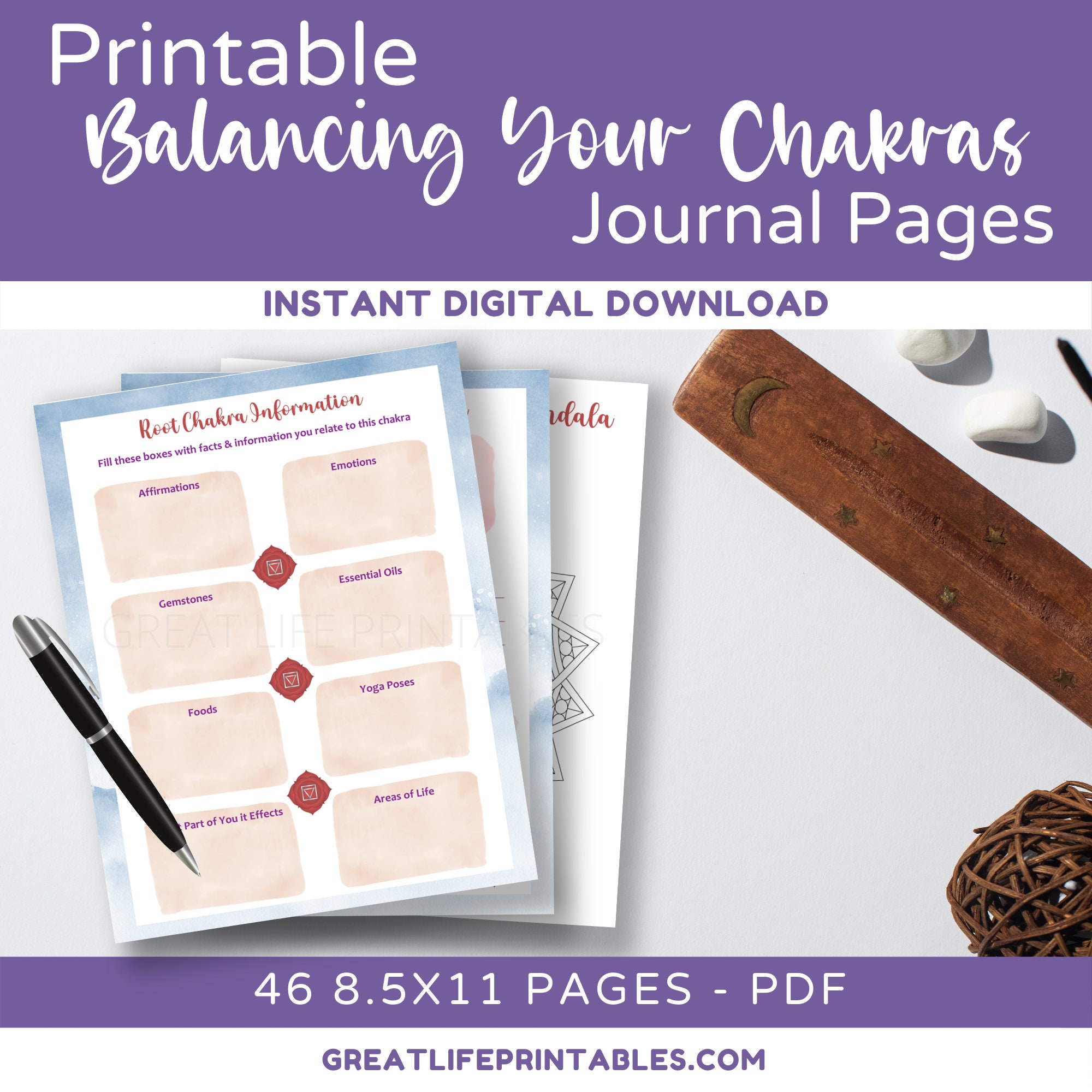 Chakra Printable, Printable Journal, Chakra Healing, Spiritual Journal ...