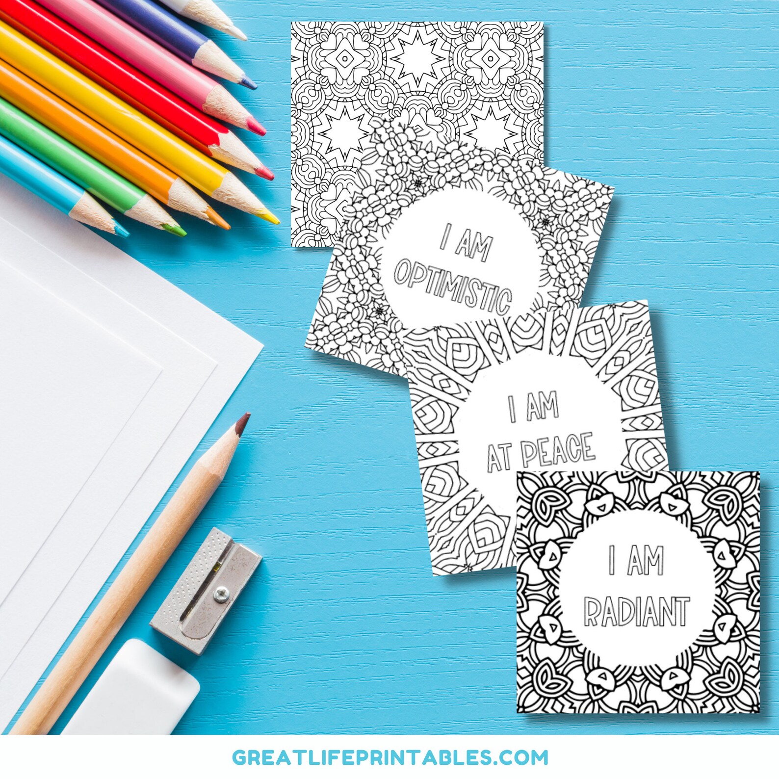 Printable I Am Affirmations Card Deck, Printable Affirmation Cards ...
