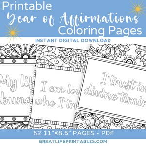 52 Printable Affirmation Coloring Pages, Motivational Coloring Pages ...
