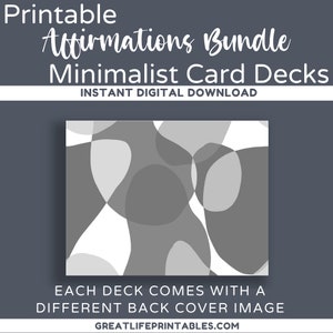 Affirmation Card Bundle Printable, Affirmation Cards, Positive ...