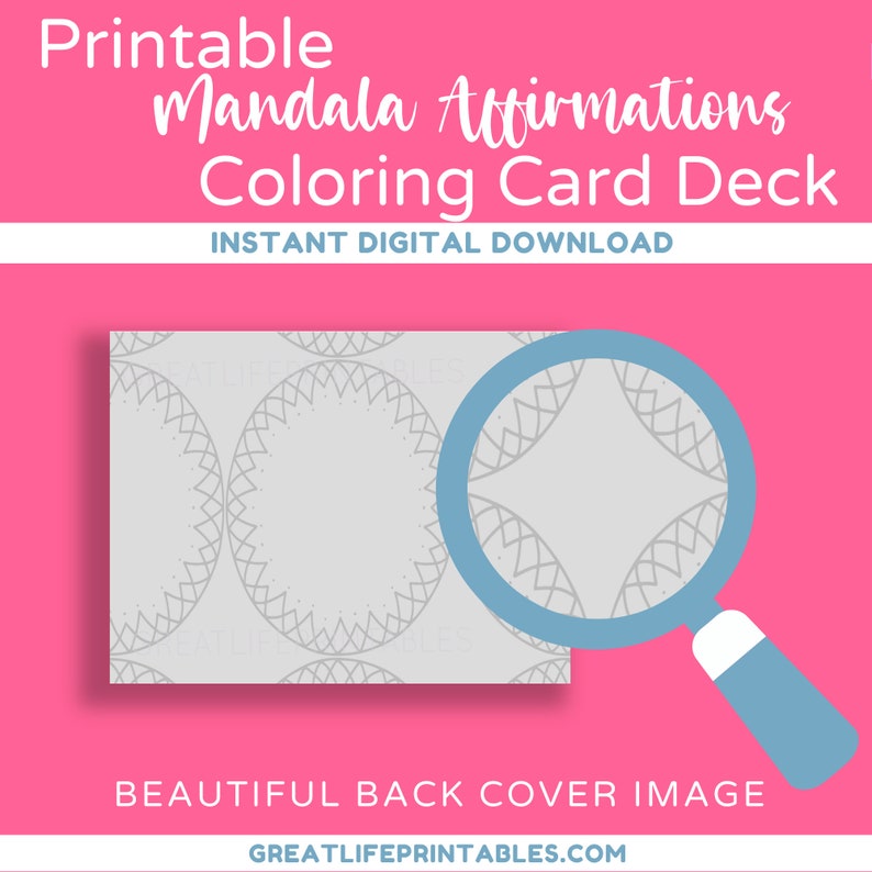 Printable Affirmations Card Decks, Mandala Affirmation Card Deck ...