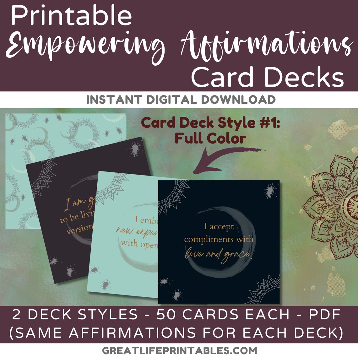 Empowering Affirmations, Printable Affirmations, Affirmation Deck ...