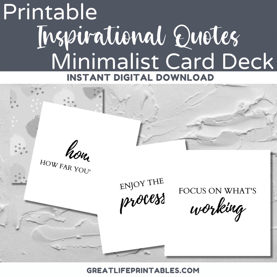 Inspirational Quotes Printable Card Deck Motivational Cards - Etsy