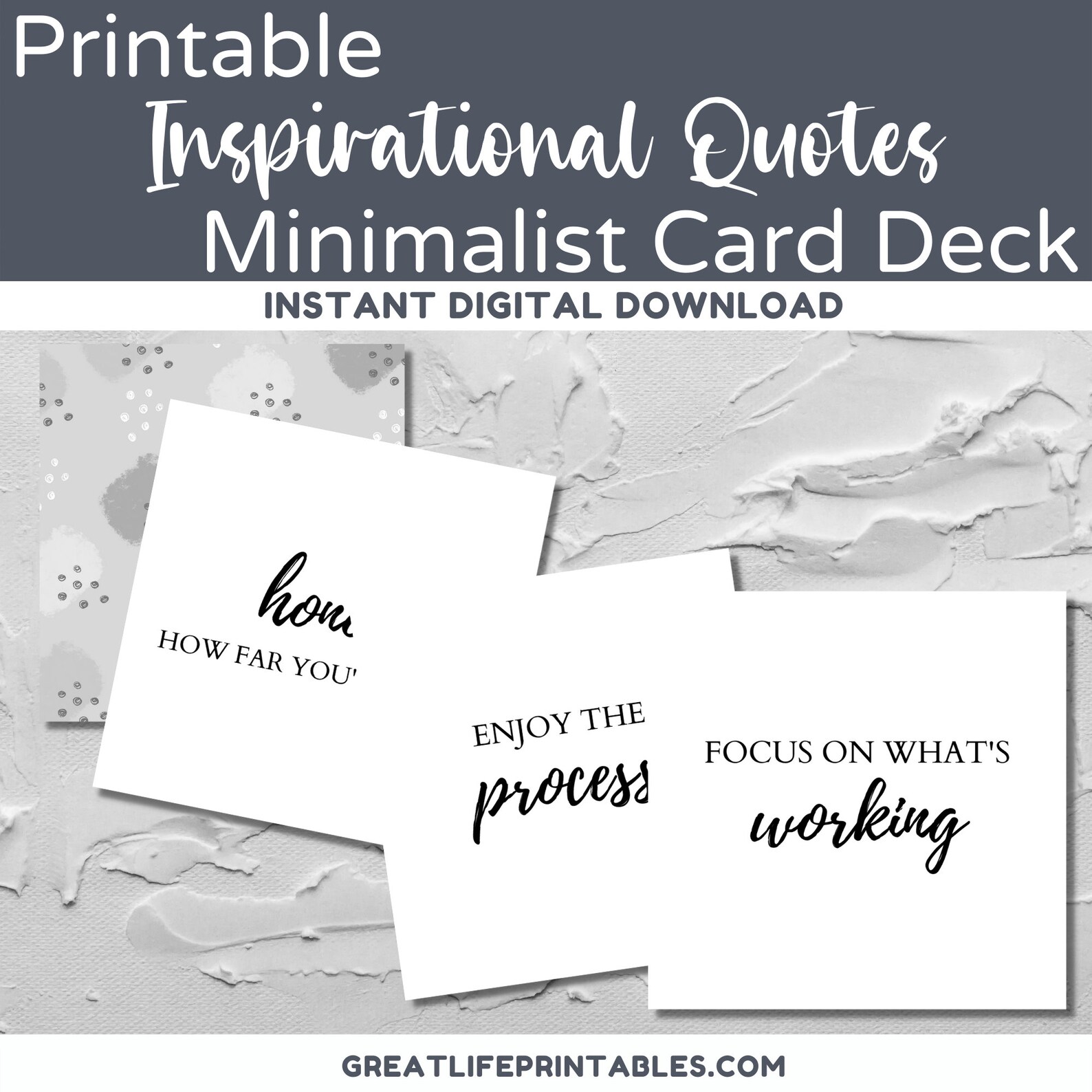 Inspirational Quotes, Printable Card Deck, Motivational Cards, Positive ...