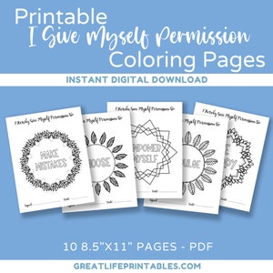 Printable Permission Slip Coloring Pages Vol 3, Gift for Moms, Adult ...