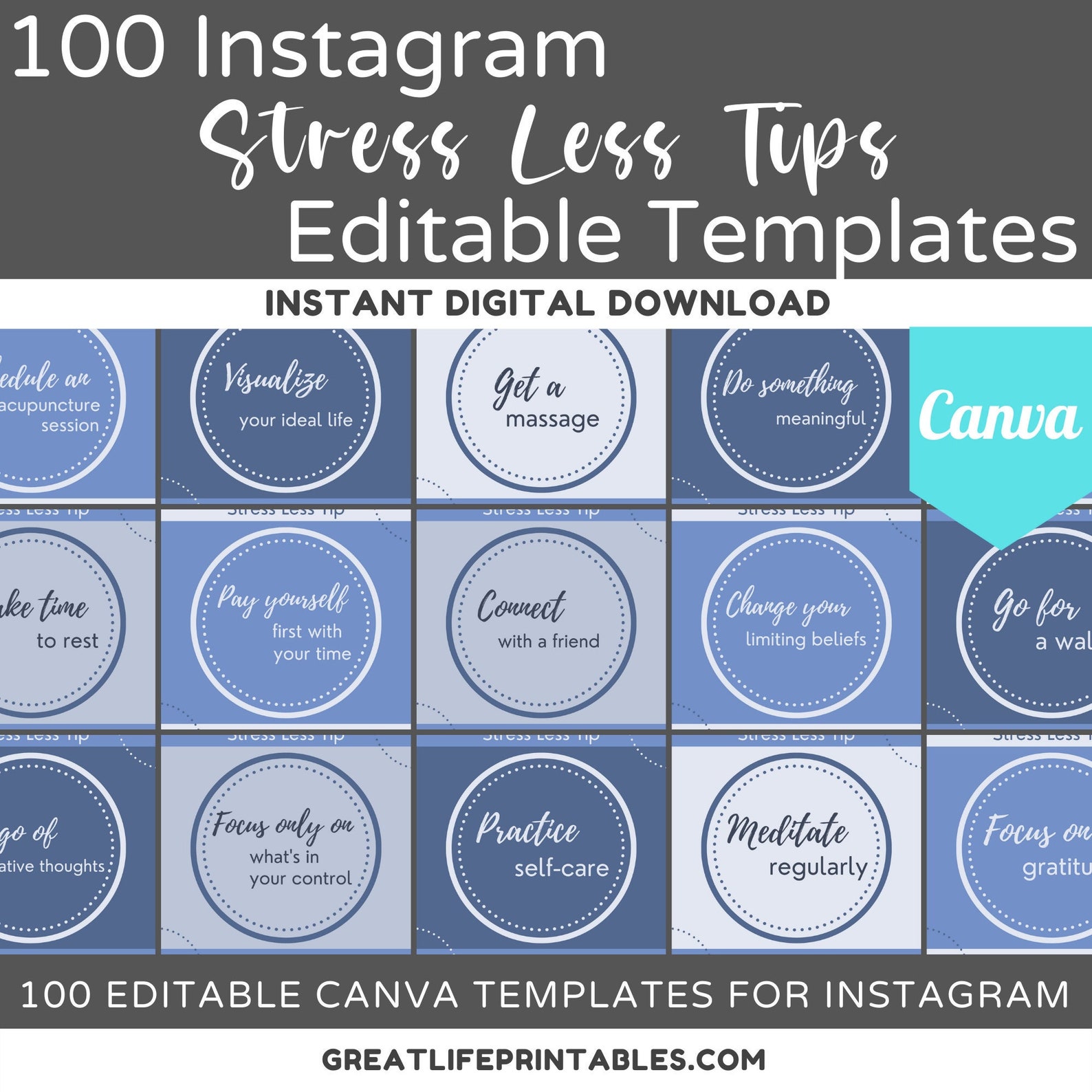 Stress Relief, Instagram Tips, Canva Instagram Template, Life Coach ...