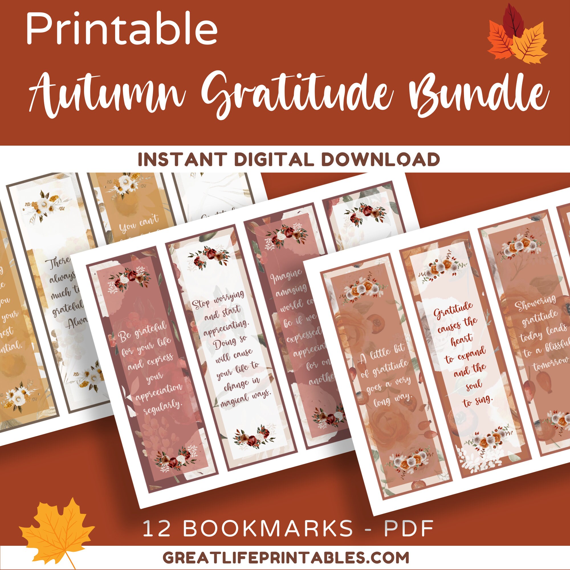 Autumn Bundle, Printable Gratitude Journal, Printable Appreciation Tags ...
