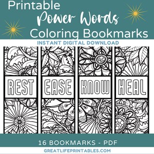 Coloring Bookmarks, Printable Bookmarks, Bookmark Set, Floral Bookmark ...