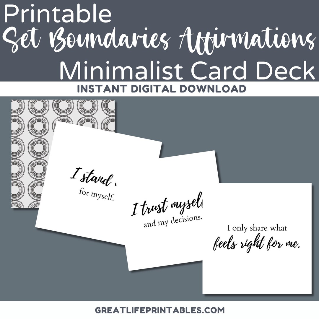 Setting Boundaries, Printable Affirmations, Affirmation Deck, Daily ...