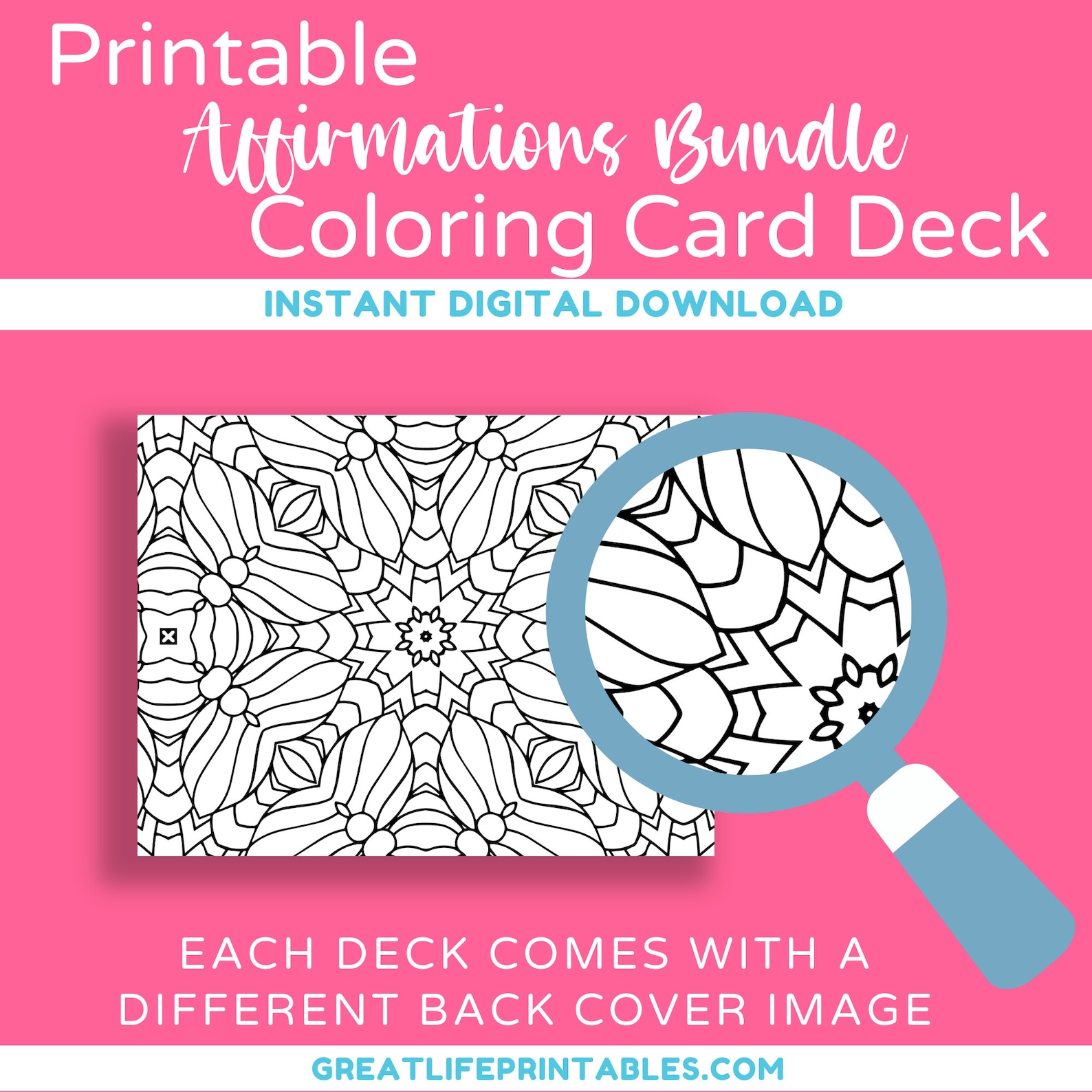 Affirmation Bundle, Printable Affirmation Coloring Card Deck ...