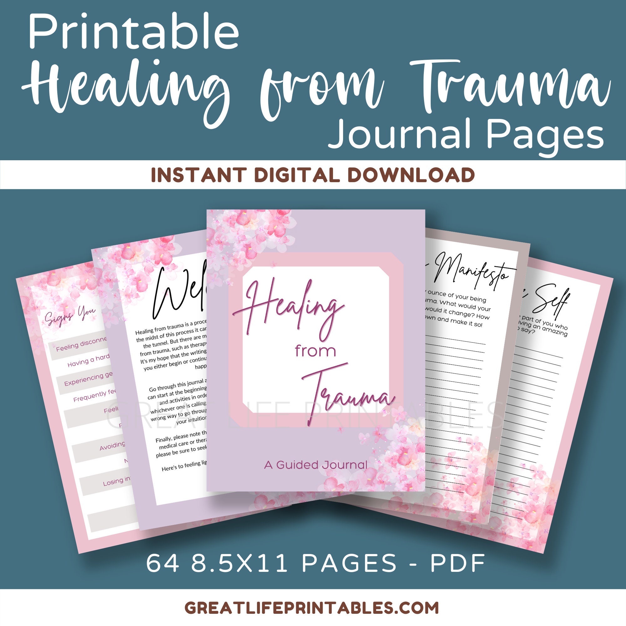 Healing Trauma, Printable Journal, Journal Prompts, Self Care Journal ...