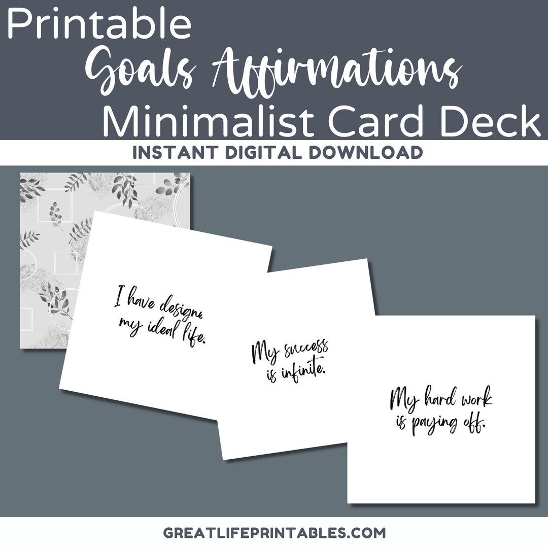 Goal Setting, Printable Affirmations, Affirmation Deck, Daily ...