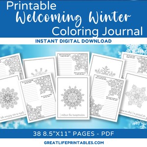 Winter Journal Printable, Snowflakes Coloring Pages, Printable ...