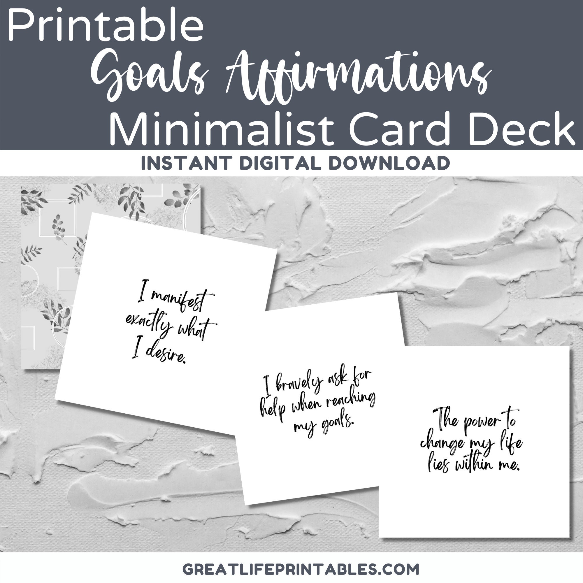 Goal Setting, Printable Affirmations, Affirmation Deck, Daily ...
