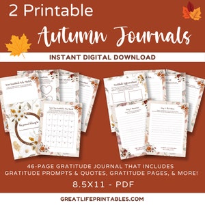 Fall Journal Printable, Autumn Journal, Writing Prompt Journal ...