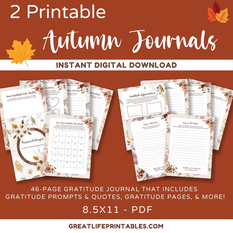 Fall Journal Printable, Autumn Journal, Writing Prompt Journal ...