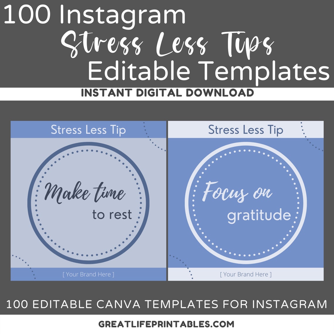 Stress Relief, Instagram Tips, Canva Instagram Template, Life Coach ...