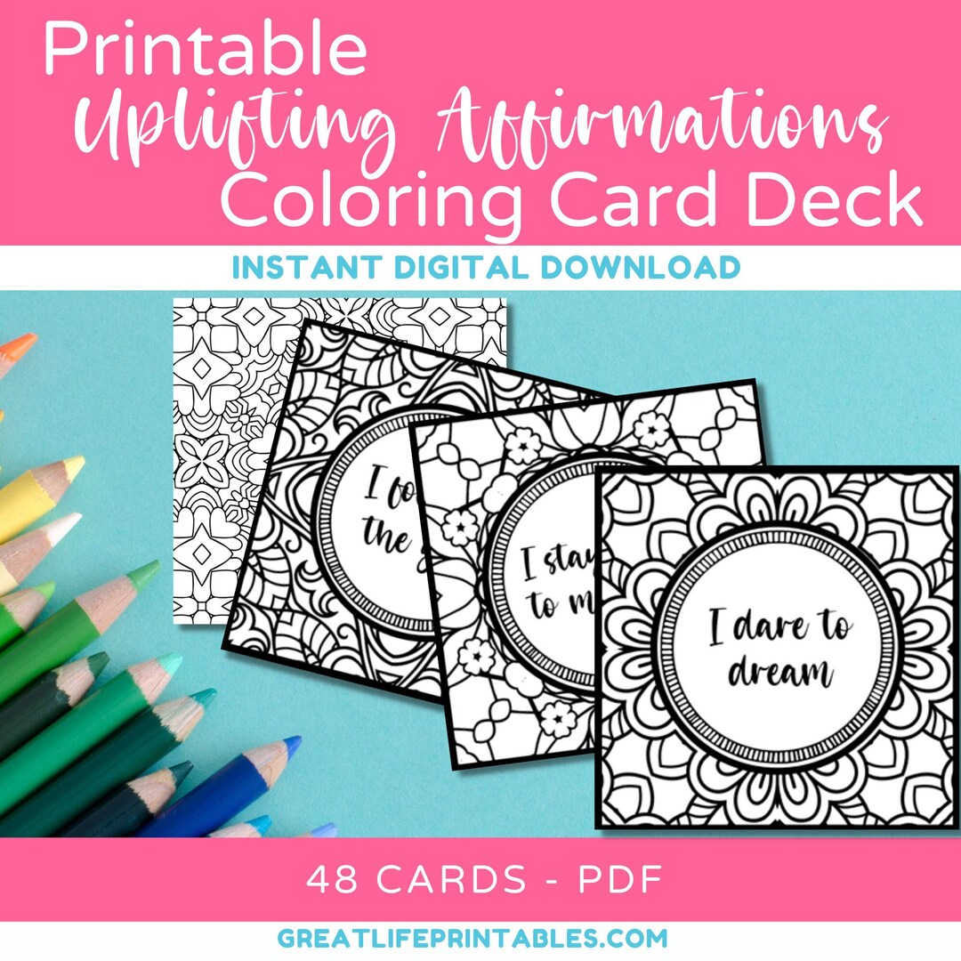 Printable Affirmations Card Deck Printable Affirmation Cards - Etsy