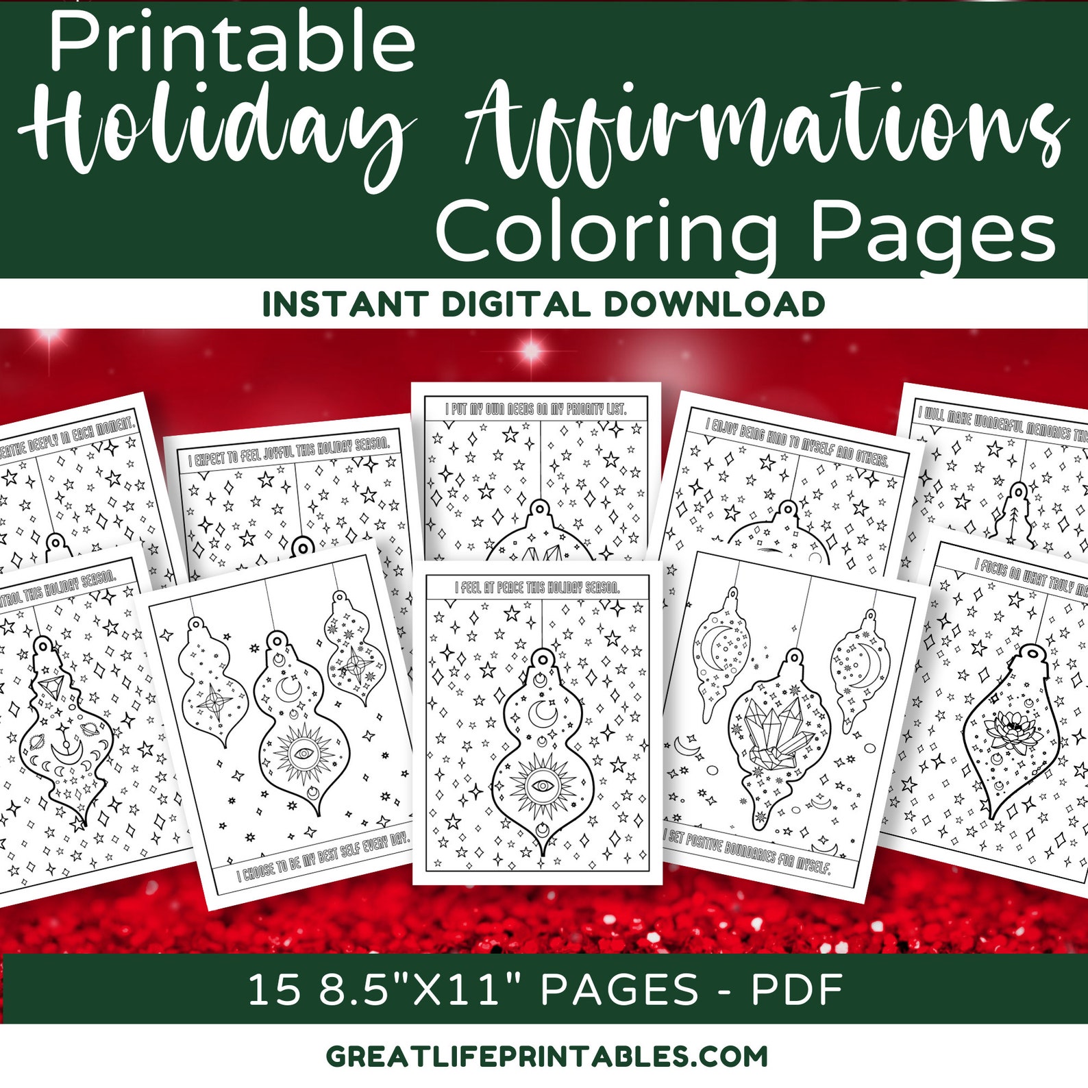 Holiday Affirmations, Holiday Coloring Pages, Printable Coloring Pages ...