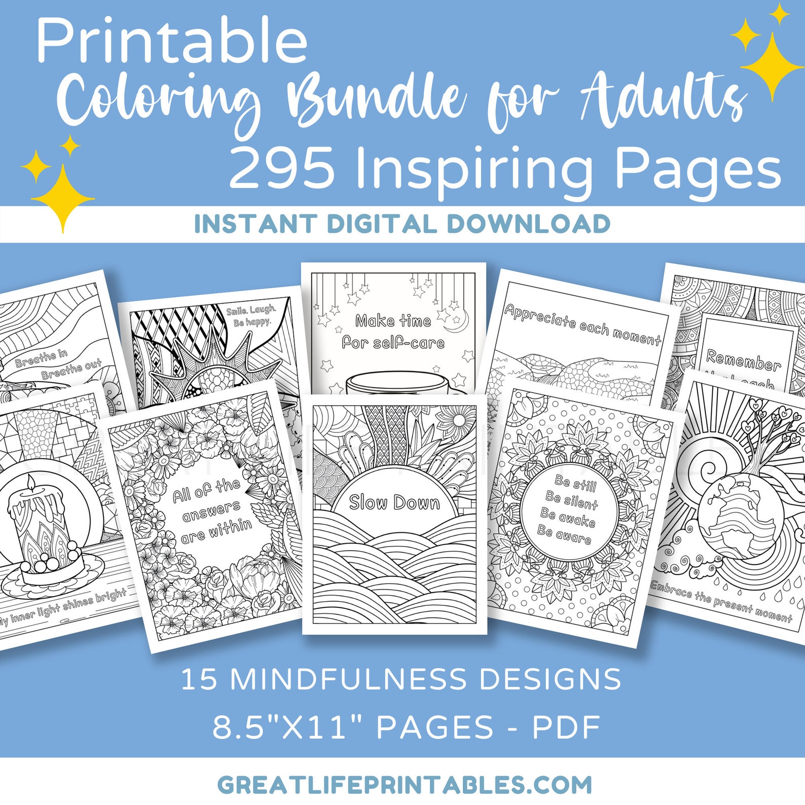 Printable Coloring Mandala Bundle Coloring Pages Adult - Etsy