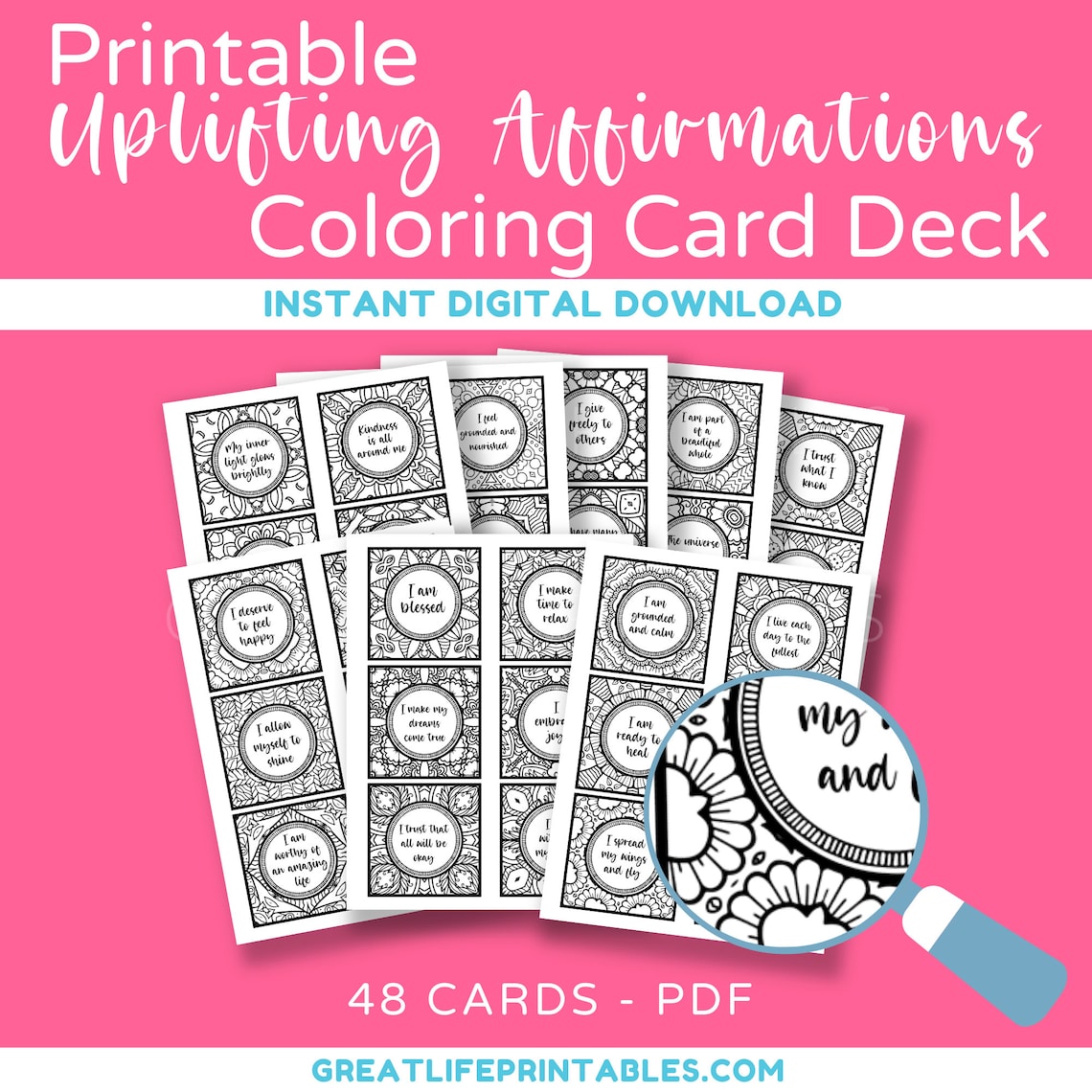 Printable Affirmations Card Deck Printable Affirmation Cards - Etsy