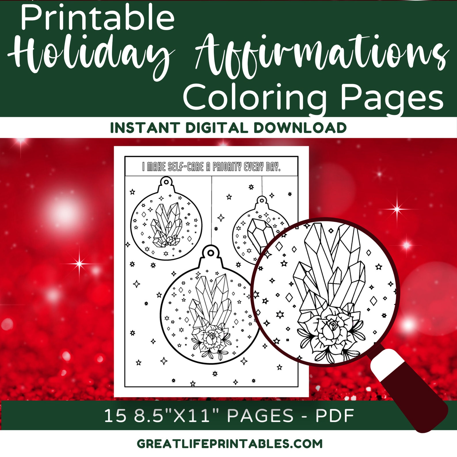 Holiday Affirmations, Holiday Coloring Pages, Printable Coloring Pages ...