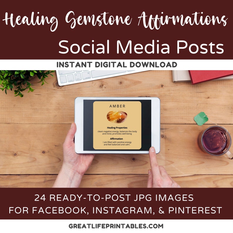 Crystal Meaning Instagram Posts Gemstone Meanings Positive - Etsy