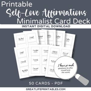Self Love, Printable Affirmations, Affirmation Deck, Oracle Cards ...