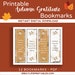 Printable Bookmarks, Autumn Bookmark, Bookmark Set, Thanksgiving ...