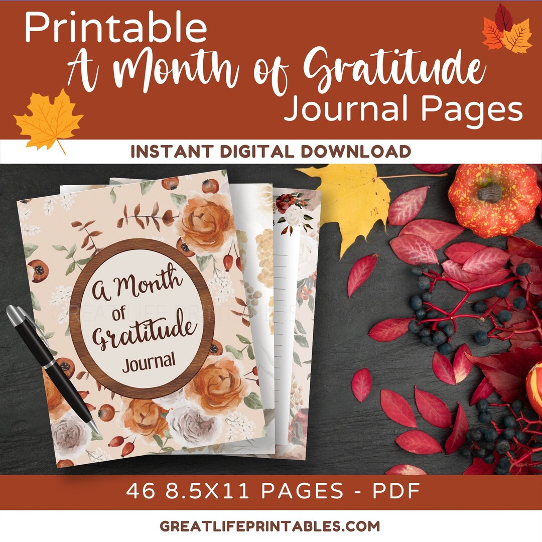 Gratitude Journal, Printable Journal, Autumn Journal, Journal Prompts ...