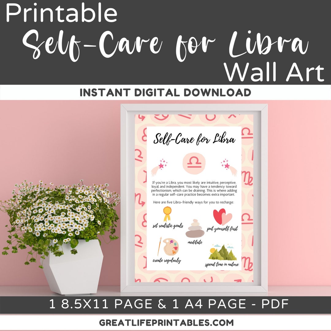 Libra Self Care Wall Art Printable, Libra Wall Art, Self-care Printable ...
