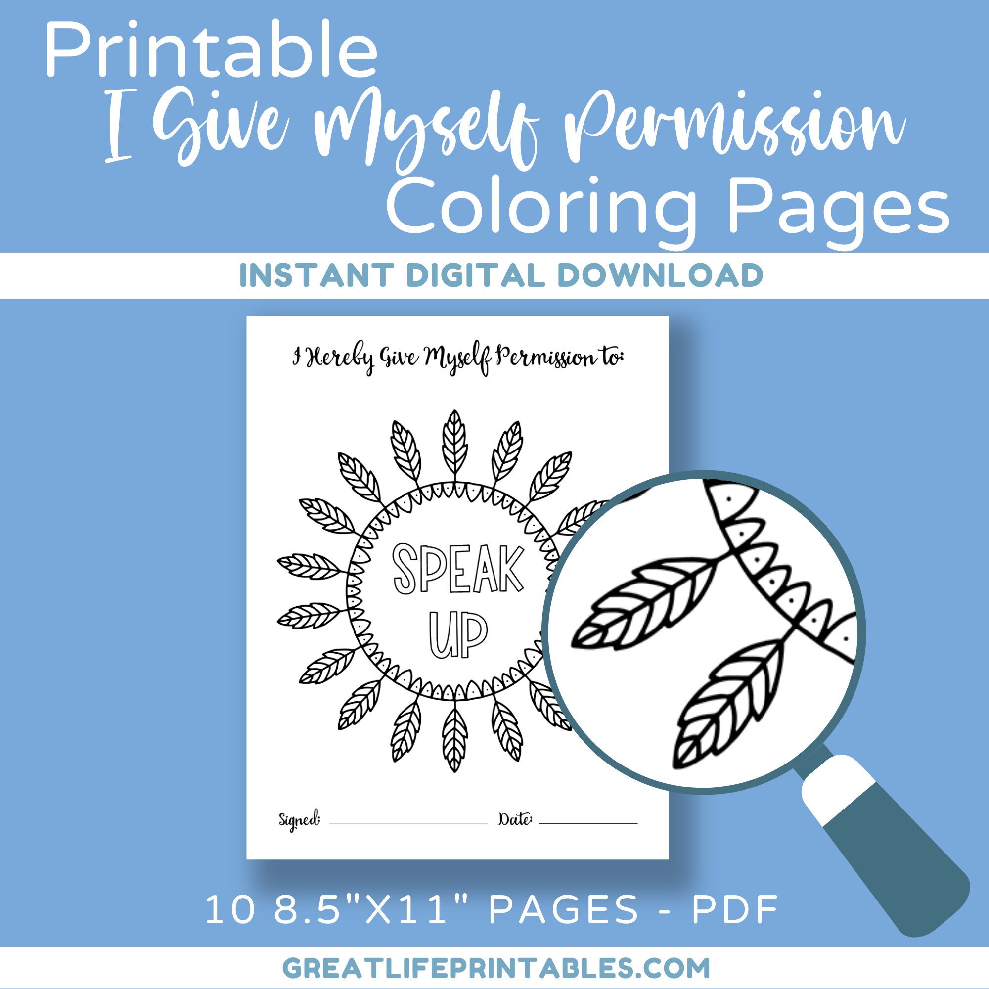 Printable Permission Slip Coloring Pages Vol 3, Gift for Moms, Adult ...