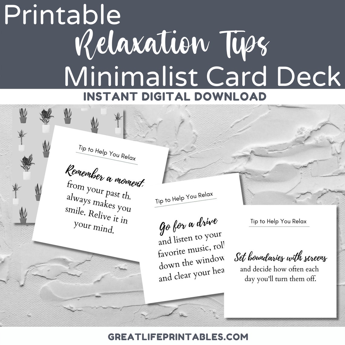 Relaxation Tips, Printable Affirmations, Affirmation Deck, Minimalist ...