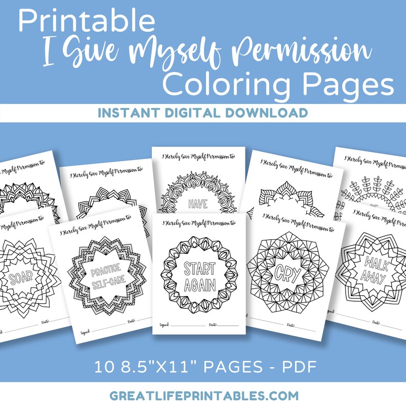 Printable Permission Slip Coloring Pages Vol 2, Gift for Moms, Adult ...