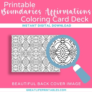 Set Boundaries Printable Affirmations Card Deck, Printable Affirmation ...
