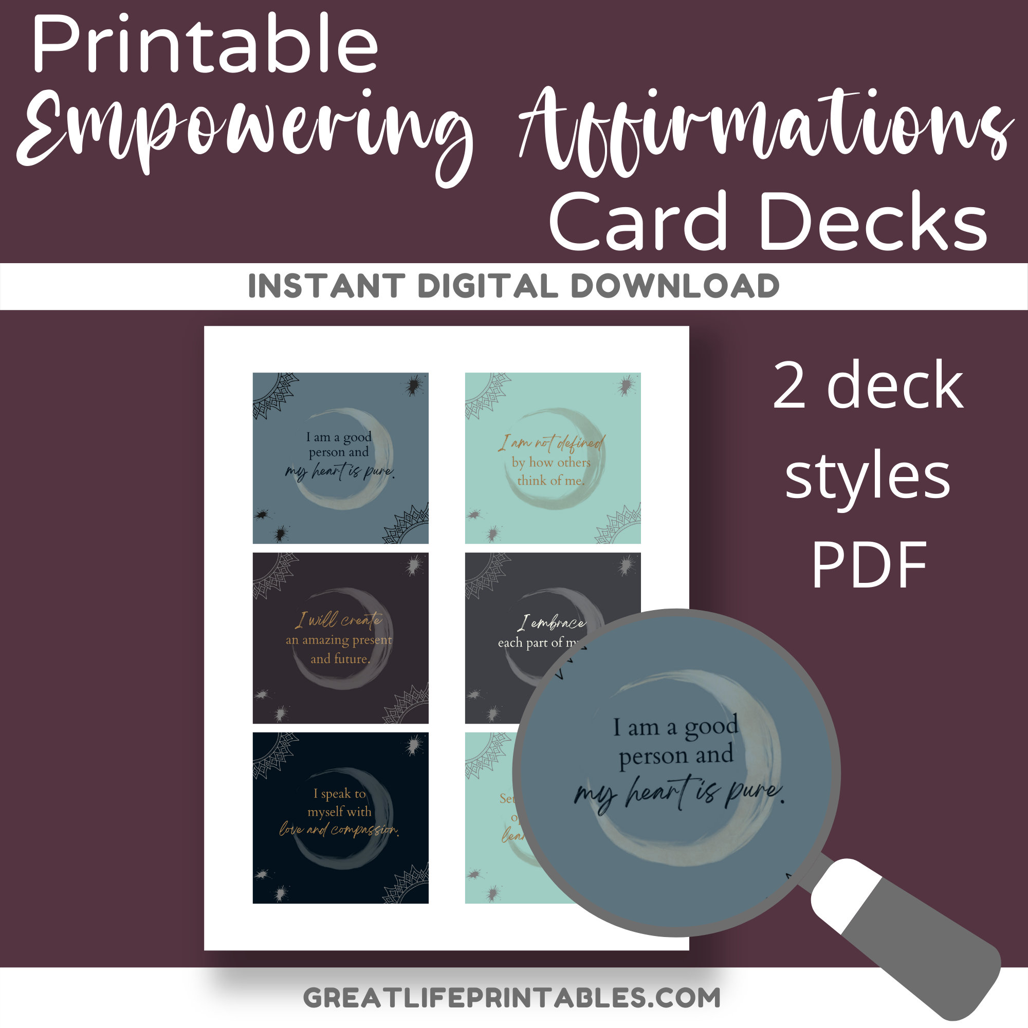 Empowering Affirmations, Printable Affirmations, Affirmation Deck ...