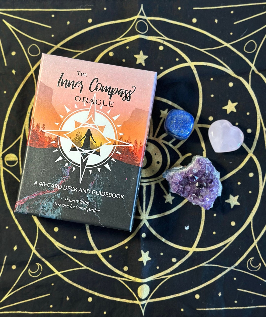 The Inner Compass Oracle And Crystal Bundle Indie 48 Card Deck And Guidebook Crystal Kit
