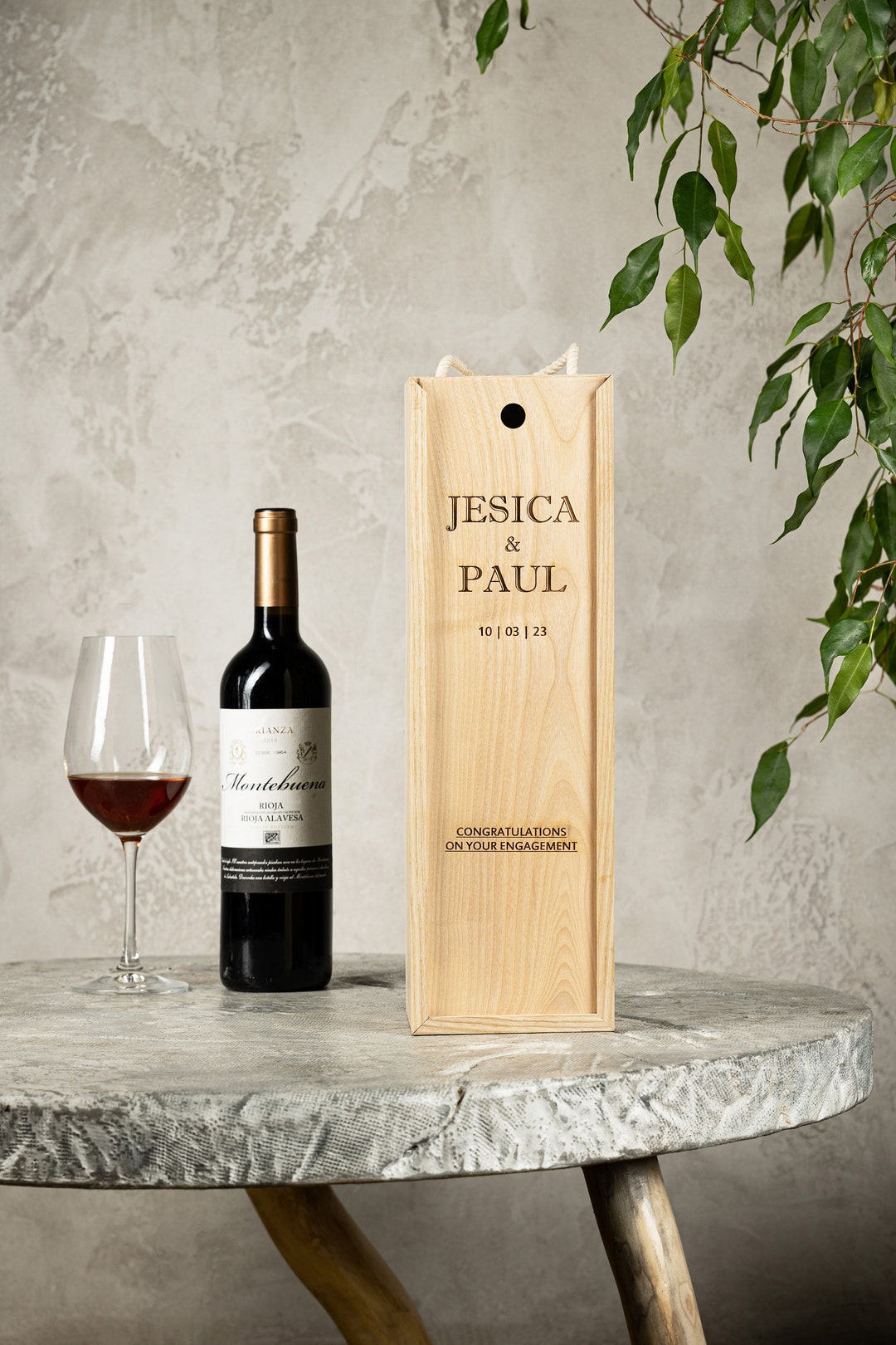 Wooden Wine Bottle Box, Part Gift Box, Party Wine Gift, Dark Color ...