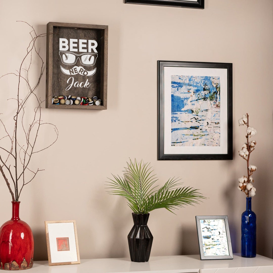 Beer Cap Shadow Box, Beer Bottle Cap Holder, Personalized Beer Cap Box ...